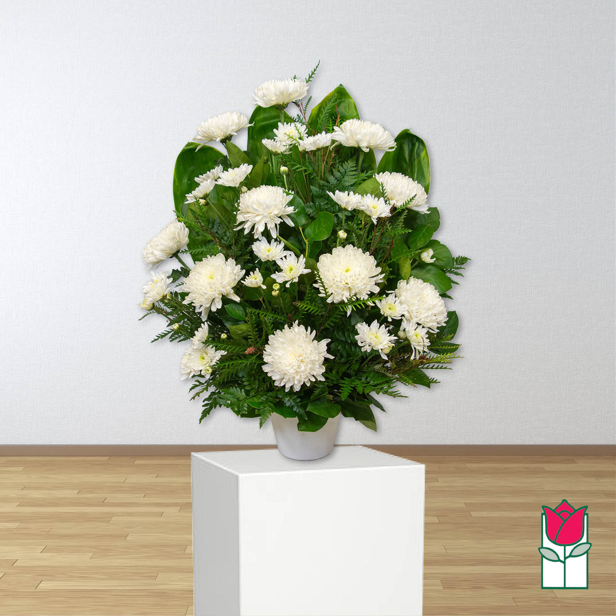 White Arrangement – Aloha Sympathy Flowers By Beretania Florist
