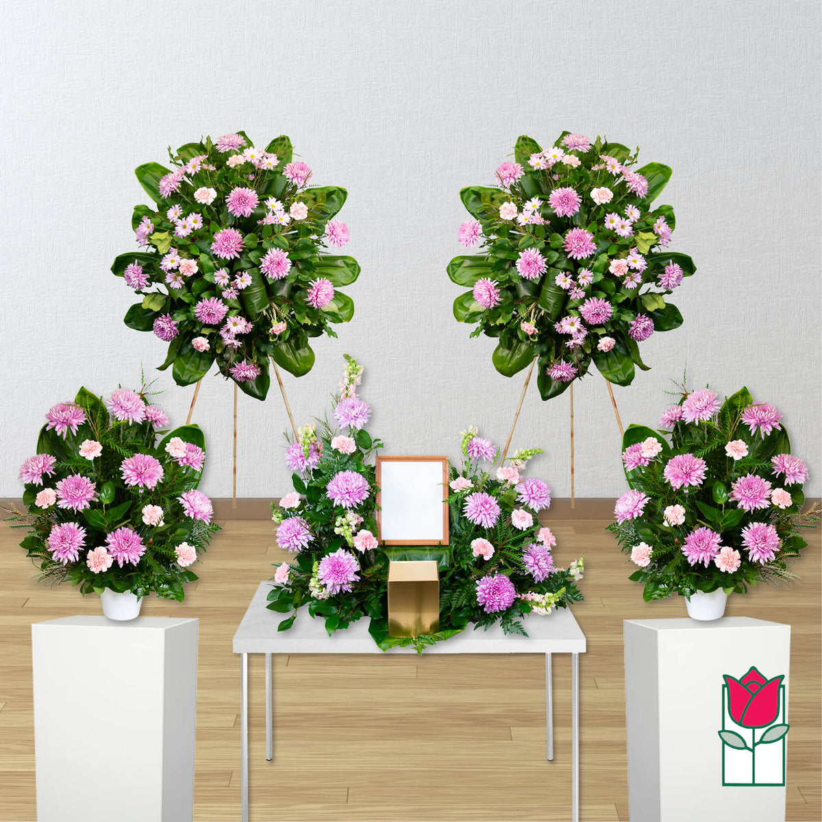 Pink & Lavender Urn Spray – Aloha Sympathy Flowers By Beretania Florist