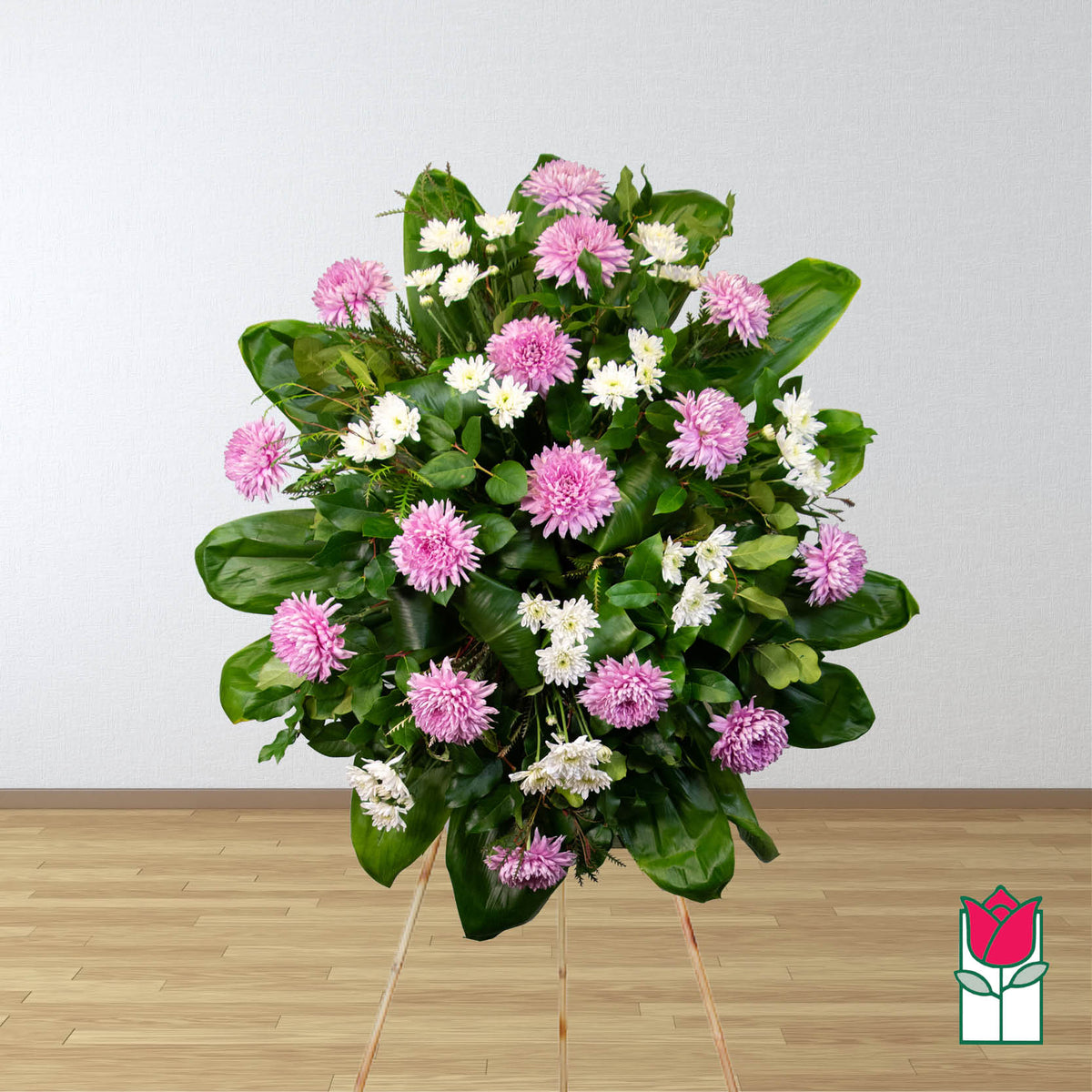 Lavender & White Standing Spray Wreath – Aloha Sympathy Flowers By ...